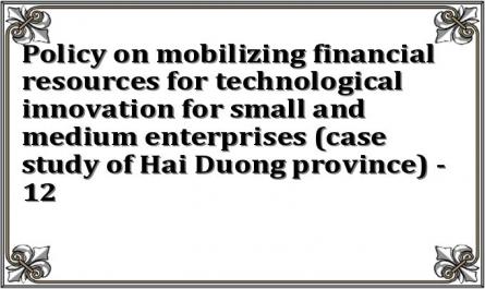 Policy on mobilizing financial resources for technological innovation ...