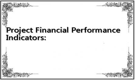 Project Financial Performance Indicators: