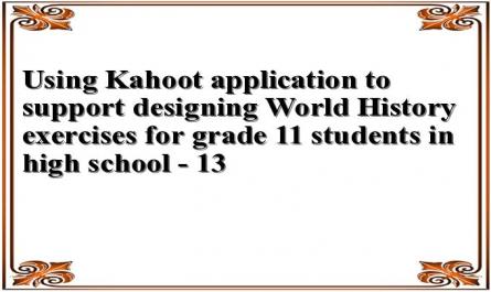 Using Kahoot application to support designing World History exercises ...