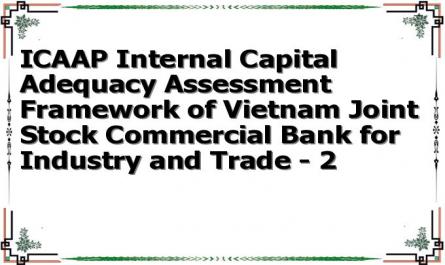 ICAAP Internal Capital Adequacy Assessment Framework of Vietnam Joint ...