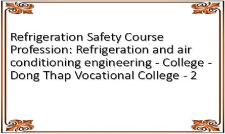 Refrigeration Safety Reference doccument
