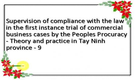 Supervision of compliance with the law in the first instance trial of ...