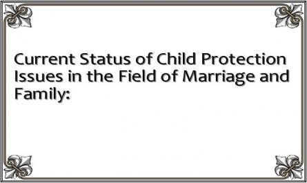 Current Status of Child Protection Issues in the Field of Marriage and ...