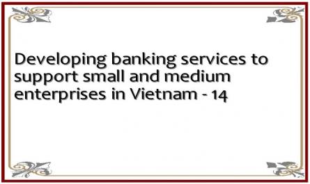Developing banking services to support small and medium enterprises in ...