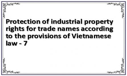 Protection of industrial property rights for trade names according to ...