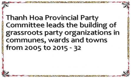 Thanh Hoa Provincial Party Committee leads the building of grassroots ...