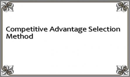 Competitive Advantage Selection Method