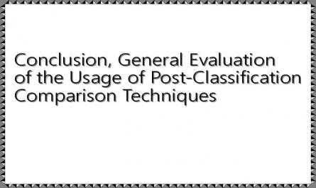 Conclusion, General Evaluation of the Usage of Post-Classification ...