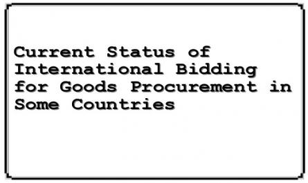 Current Status of International Bidding for Goods Procurement in Some ...