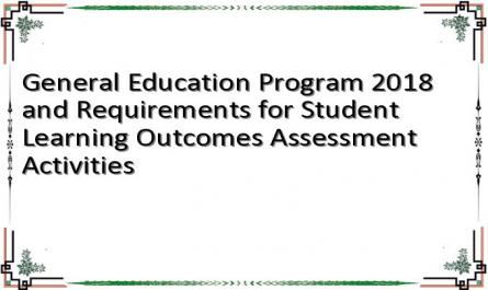 General Education Program 2018 and Requirements for Student Learning ...