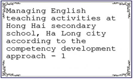 Managing English teaching activities at Hong Hai secondary school, Ha ...