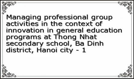 Managing professional group activities in the context of innovation in ...