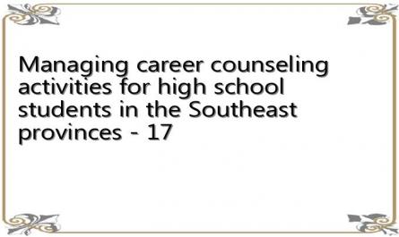 Managing career counseling activities for high school students in the ...