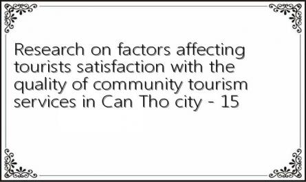 Research on factors affecting tourists' satisfaction with the quality ...