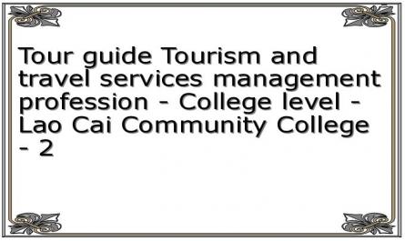 Tour guide Tourism and travel services management profession - College ...