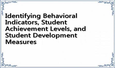 Identifying Behavioral Indicators, Student Achievement Levels, and ...