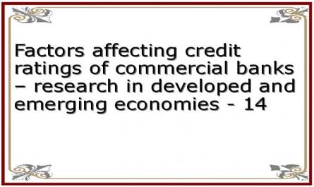 Factors affecting credit ratings of commercial banks – research in ...