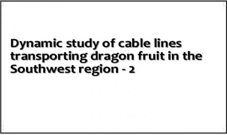 Dynamic study of cable lines transporting dragon fruit in the Southwest ...