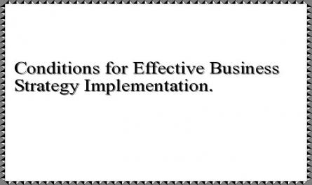 Conditions for Effective Business Strategy Implementation.