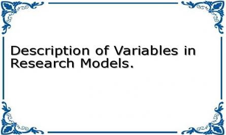 Description of Variables in Research Models.