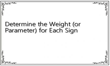 Determine the Weight (or Parameter) for Each Sign