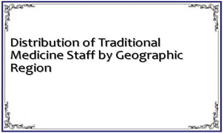 Distribution of Traditional Medicine Staff by Geographic Region