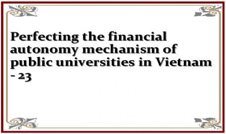 Perfecting the financial autonomy mechanism of public universities in ...