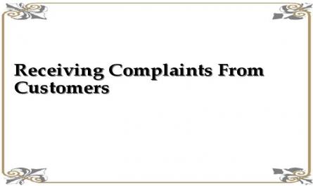 Receiving Complaints From Customers