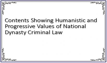 Contents Showing Humanistic and Progressive Values of National Dynasty ...