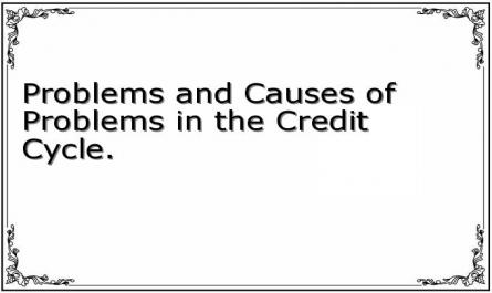 Problems and Causes of Problems in the Credit Cycle.